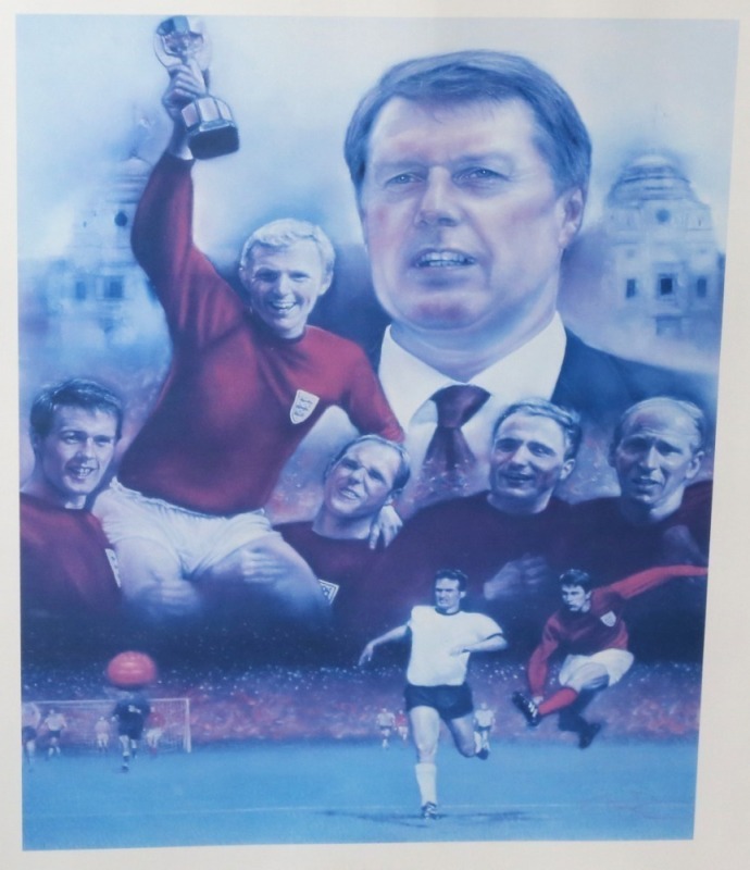 Stephen Doig (b1964; British); Geoff Hurst MBE, limited edition 72/500 ...