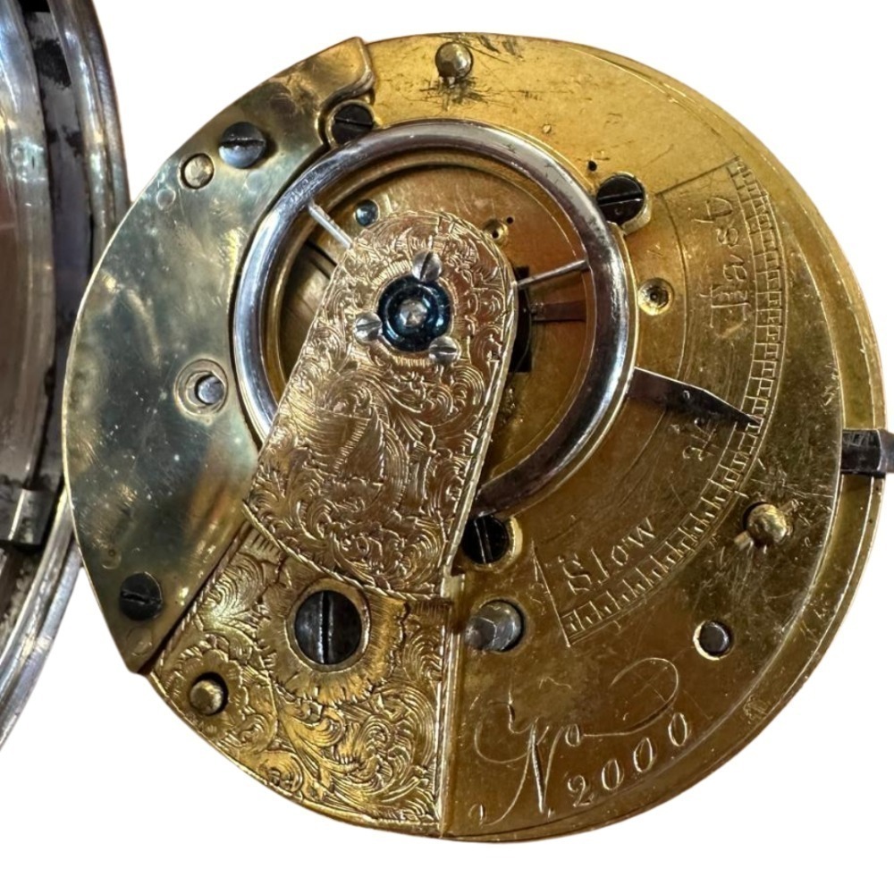 A William IV silver cased key wind open pocket watch with fusee ...