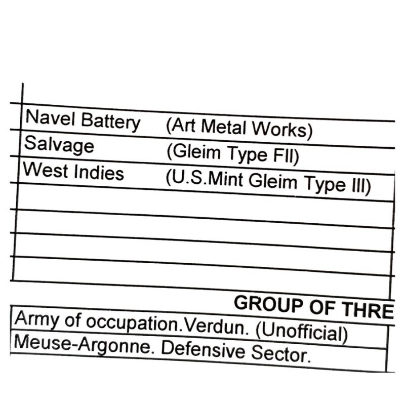 US Naval WWI Victory Medals: a presentation display cased collection of ...
