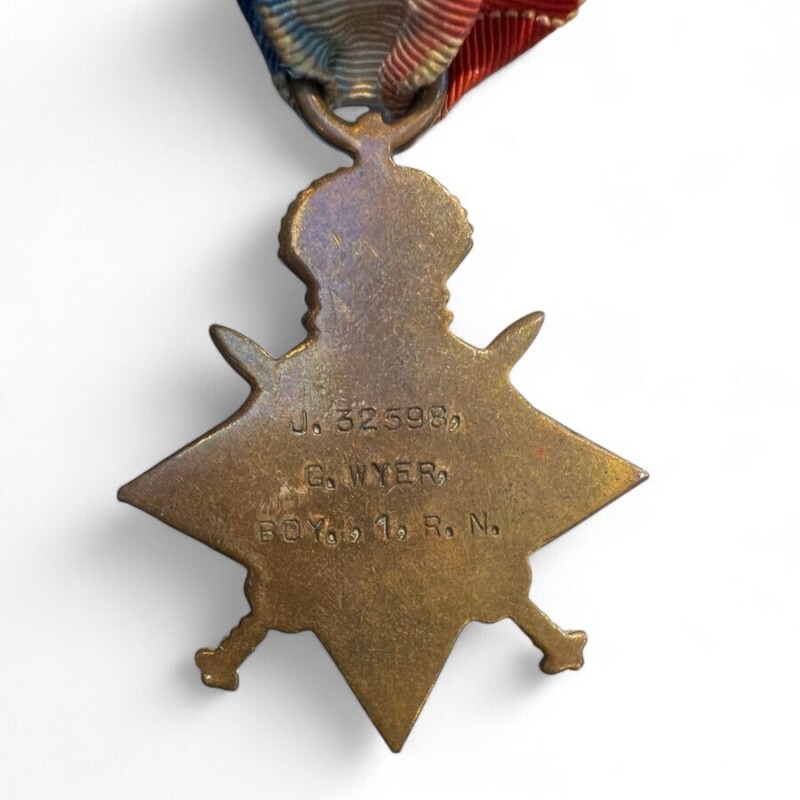 Royal Navy mounted medal group named for G.Wyer to include: 1914-15 ...