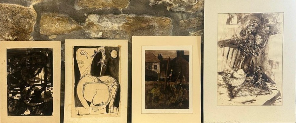 Victor Bramley (1933-2014). Onions, Belair Terrace St Ives 1960; Ink ...