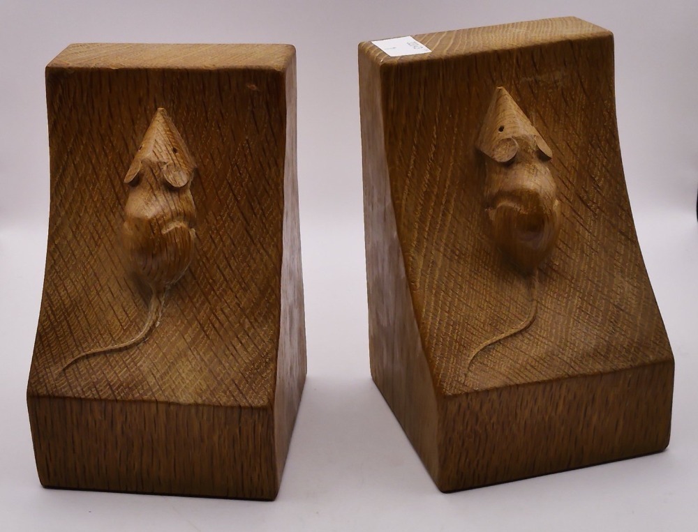 Robert Mouseman Thomson (1876-1955) A pair of 20th century carved oak ...