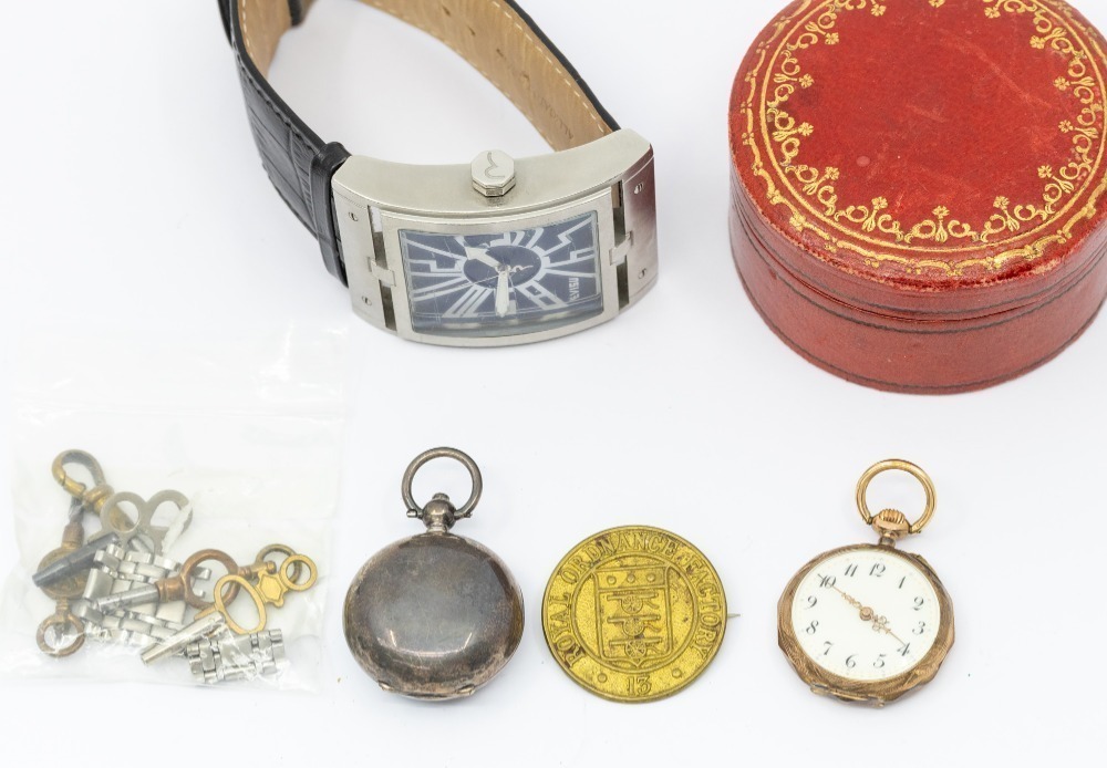 Ladies gold plated pocket watch possibly French, along with silver ...