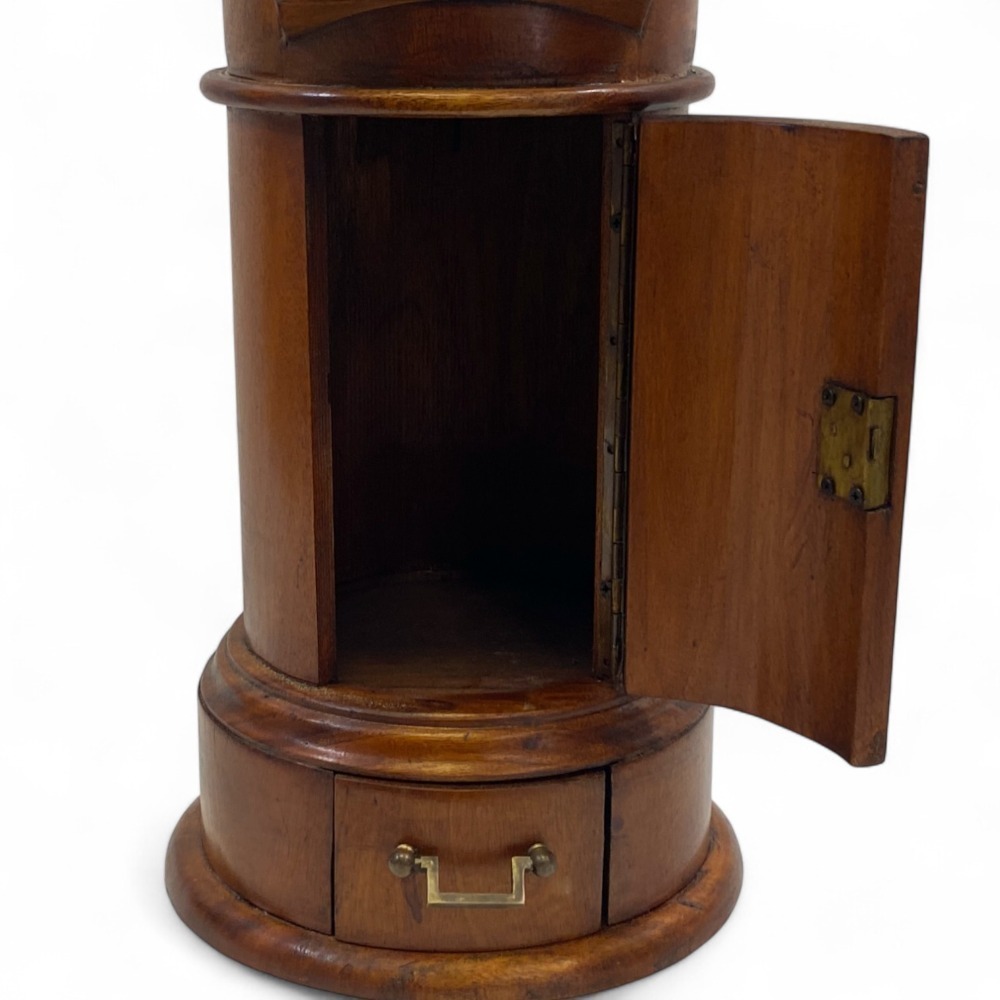 A Victorian style cylinder mahogany country house post box, 21 cm ...