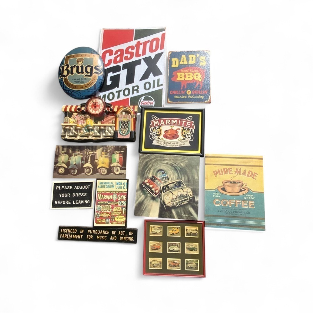 A Large Selection of Reproduction Enamel Style Metal Signs in Various ...