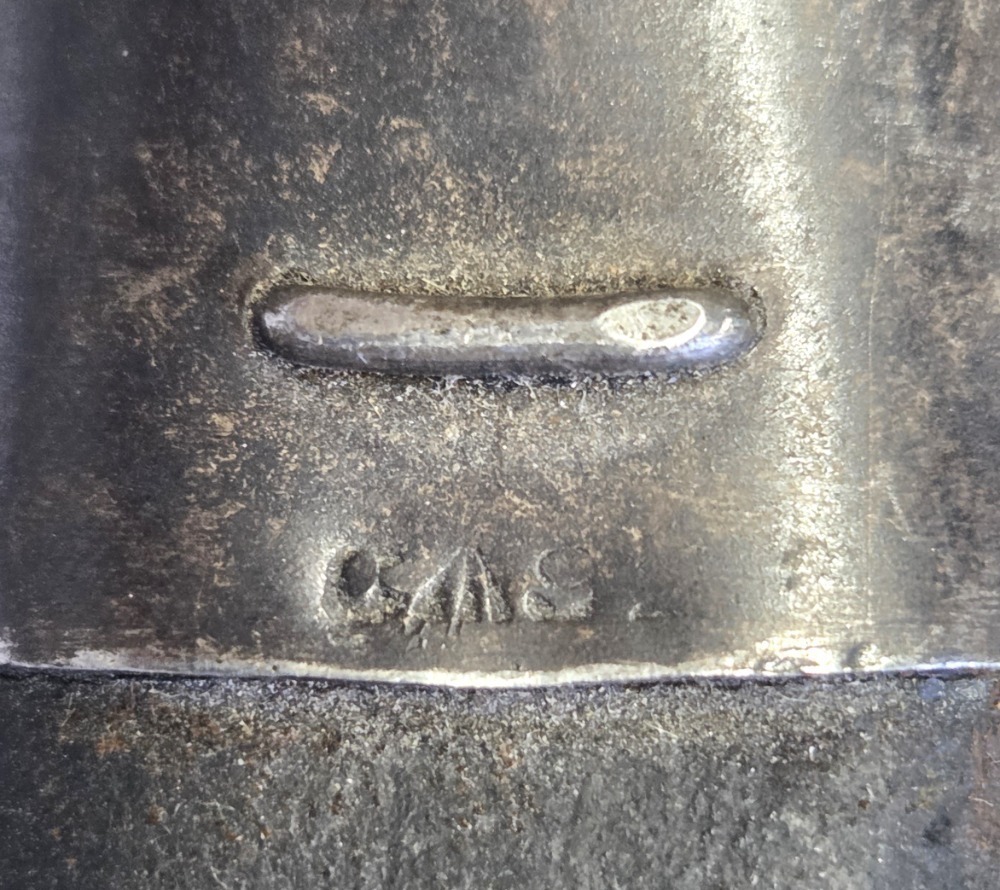 A WW2 Indian No.1 MK.II* bayonet, having single edged unfullered blade ...