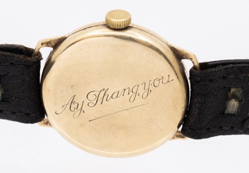 Arthur Askey's vintage 9ct gold Everite Super wristwatch, (Swiss made ...