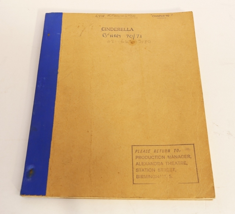 Pantomime: Cinderella, original typed script for Birmingham Hippodrome ...