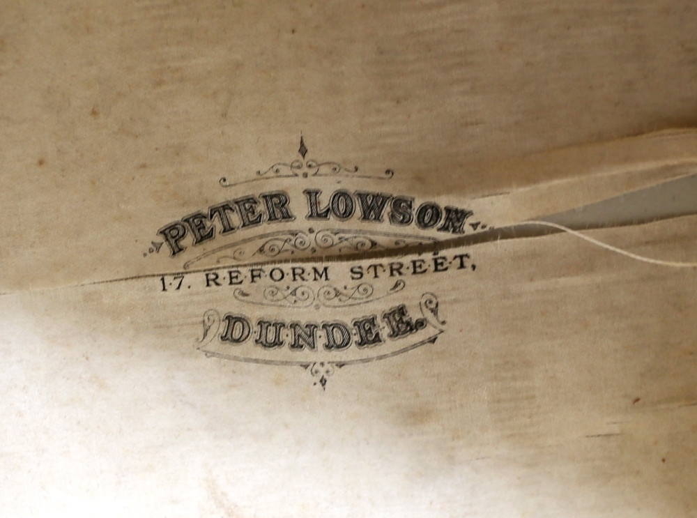 A Peter Lowson of Dundee top hat in leather case, (worn condition to ...