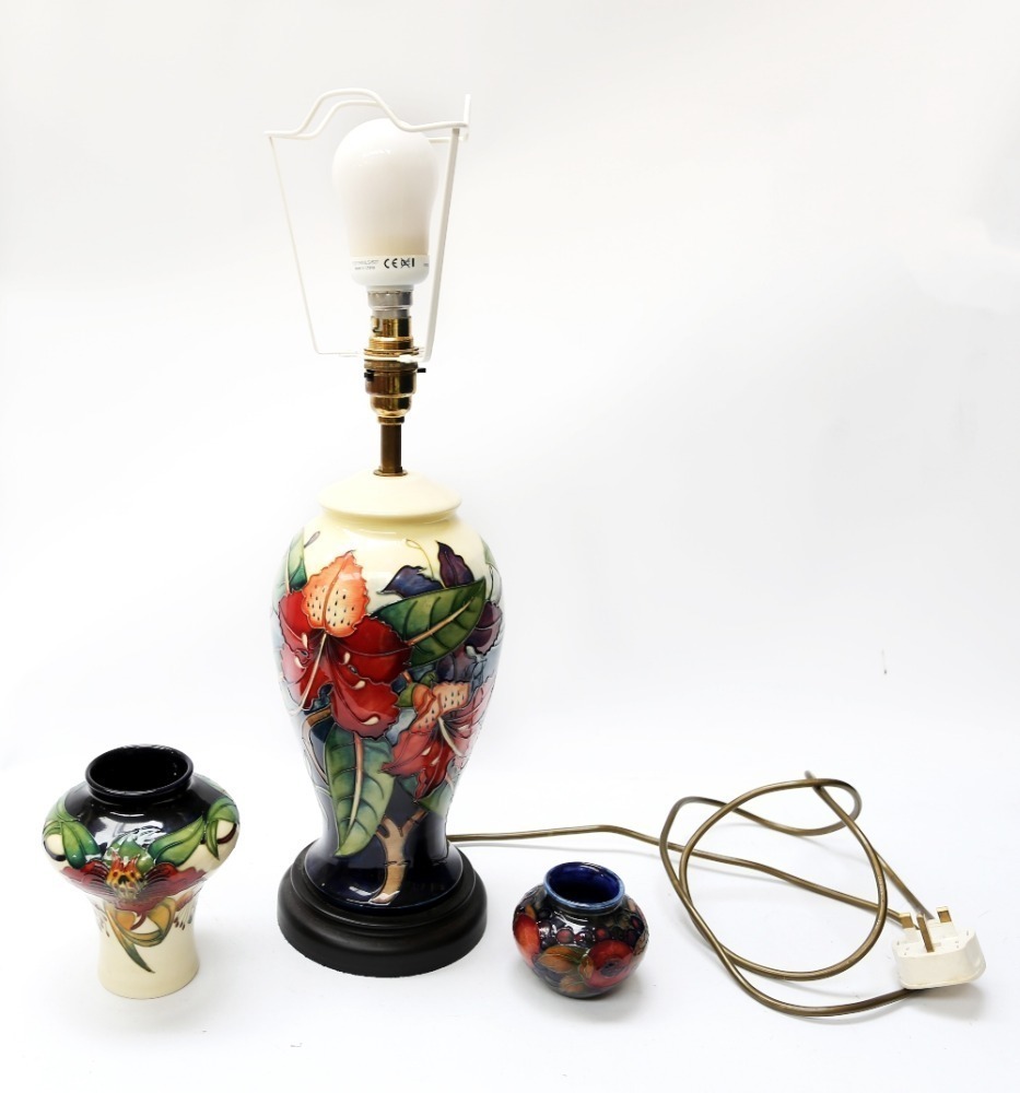 3 Moorcroft items to include a small Pomegranate vase designed by ...