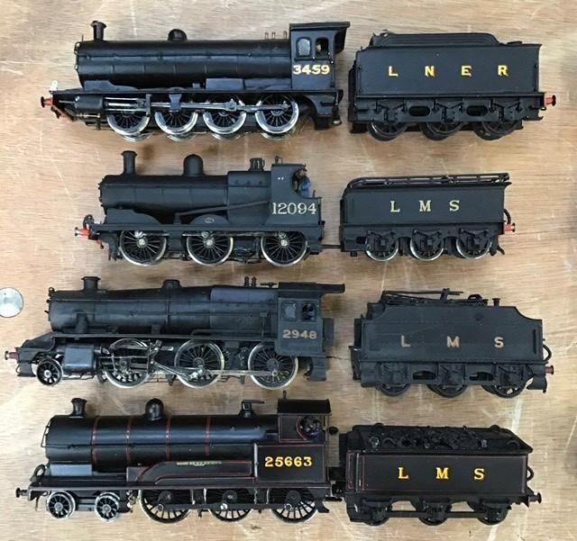 Railway: collection of 00 gauge locomotives, kit built, including 4-6-0 ...
