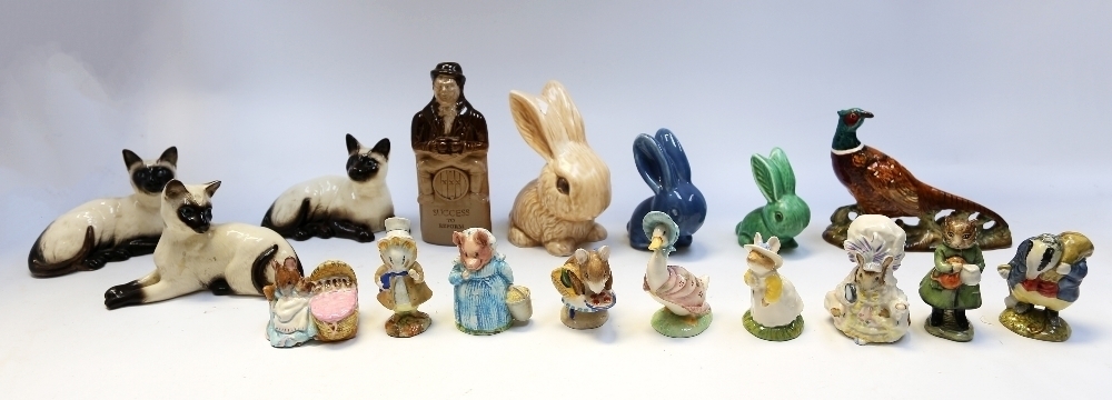 A collection of Beswick Beatrix Potter characters, Beswick pheasant and ...