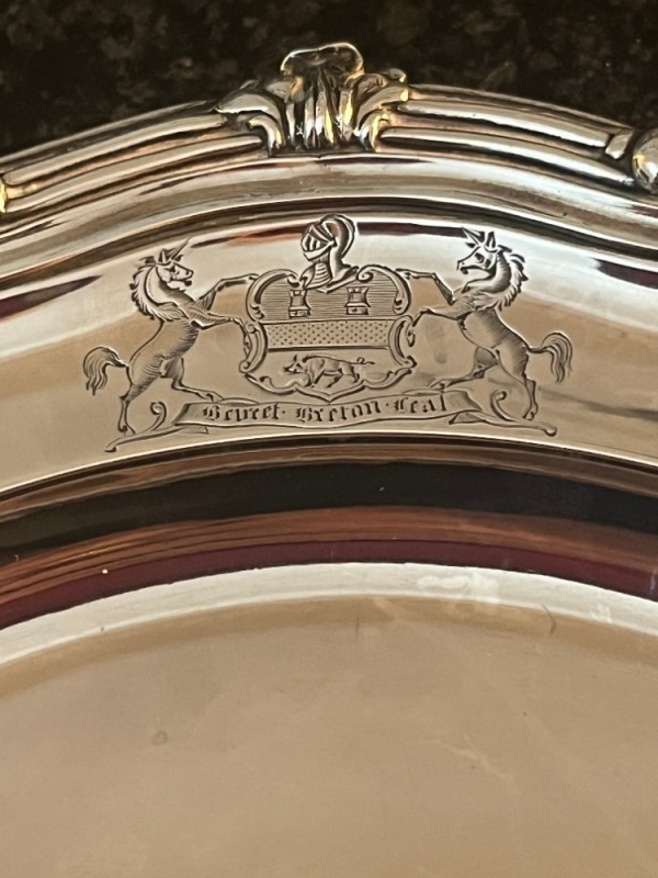 A Silver Hunt & Roskell plate, 28cm diameter approx,with makers marks ...