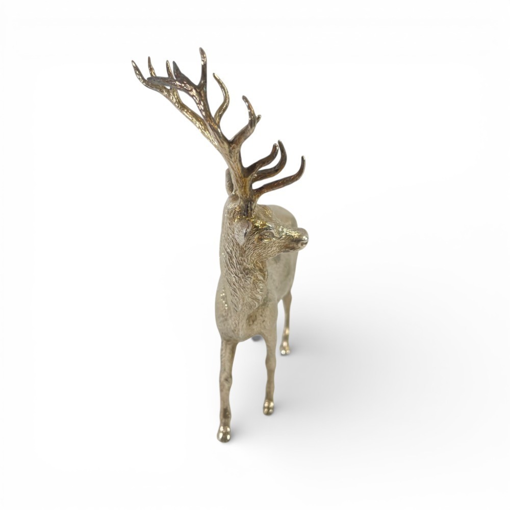 Sterling Silver Stag Figure London, Edward Barnard, 1975 Length: 10cm ...