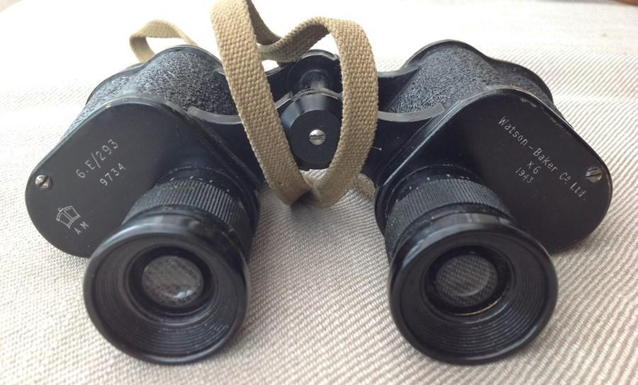 WW2 British RAF Air Ministry Binoculars, marked 6 E/293, serial number ...