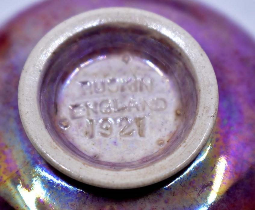 Ruskin Pottery: 3 Ruskin Pottery miniature bowls in orange, purple and ...