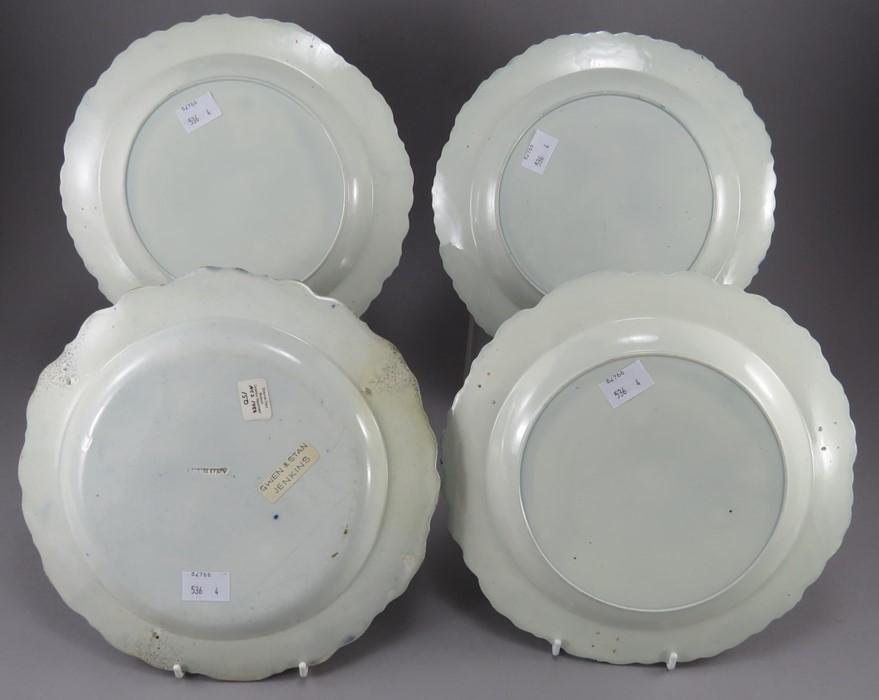 A group of four late eighteenth century pearlware plates, c.1790-1800 ...